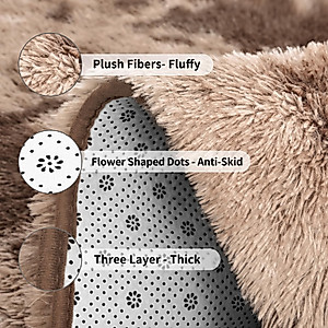 FlyDOIT 8x10 Feet Large Area Rugs for Living Room, Tie-Dyed Coffee Shaggy Rug Fluffy Throw Carpets, Ultra Soft Plush Modern Indoor Fuzzy Rugs for Bedroom Girls Kids Nursery Room Dorm Home Decor