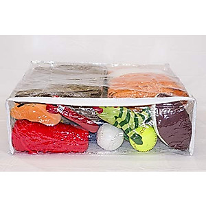 Clear Vinyl Zippered Storage Bags 22 x 18 x 7.5 Inch Set of 5