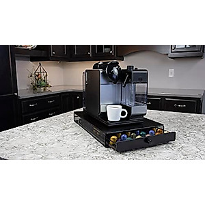 Nifty Large Nespresso Original Line Capsule Drawer – Black, 60 Capsule Pod Pack Holder, Non-Rolling Sliding Drawer, Under Coffee Storage Solution, Office or Home Kitchen Coffee Bar Organizer
