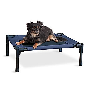 K&H PET PRODUCTS Elevated Cooling Outdoor Dog Bed Portable Raised Dog Cot Blue/Black Small 17 X 22 X 7 Inches