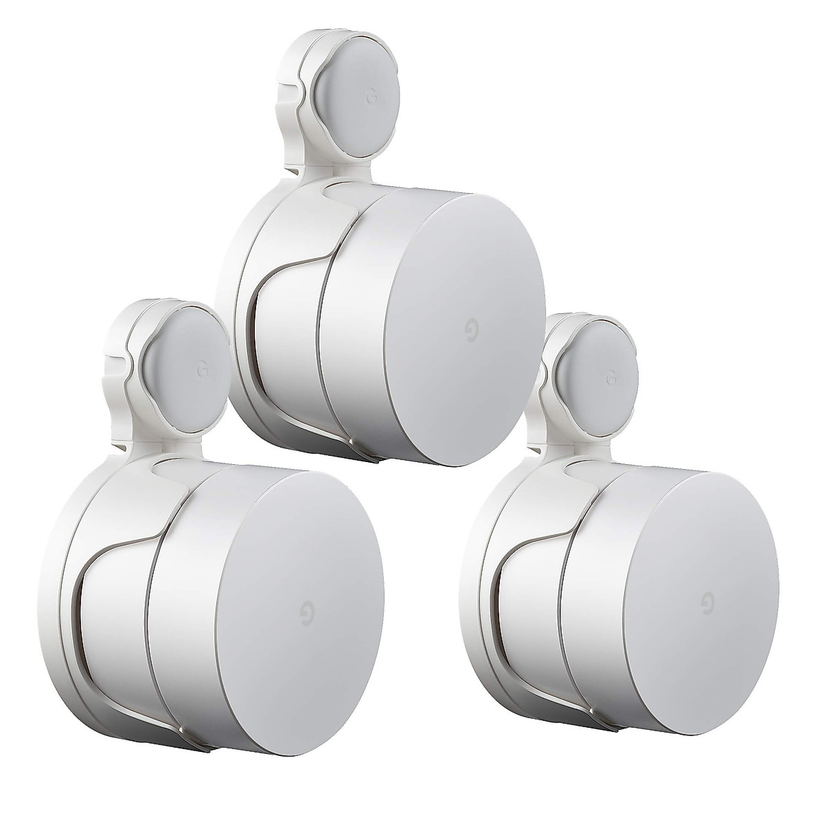 STANSTAR Outlet Wall Mount for Google Mesh WiFi System(2020 Model,Round Plug), Sturdy WiFi Holder for Google Mesh WiFi Router, Excellent Cord Management Without Screws.(3Pack)