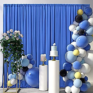 AK TRADING CO. 10 feet x 10 feet Polyester Backdrop Drapes Curtains Panels with Rod Pockets - Wedding Ceremony Party Home Window Decorations - Royal Blue (DRAPE-5x10-ROYAL)