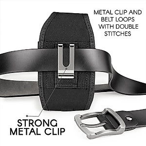 AGOZ Large Scanner Holster, Rugged Vertical Case Pouch for Zebra TC75x, TC75, TC70x, TC70, TC72, TC77, M60, MC65, MC67 Mobile Computer Handheld Barcode Scanner Holder with Metal Belt Clip, Belt Loops