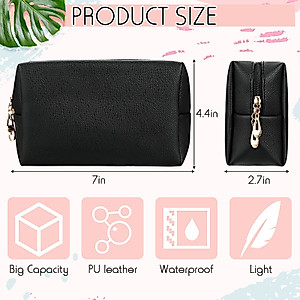 9 Pcs Small Preppy Makeup Bag Leather Zipper Cosmetic Bag Water Resistant Versatile Makeup Pouch Travel Cosmetic Organizer Portable Toiletry Bag Daily Storage Beauty Bag Organizer for Women Girls Gift