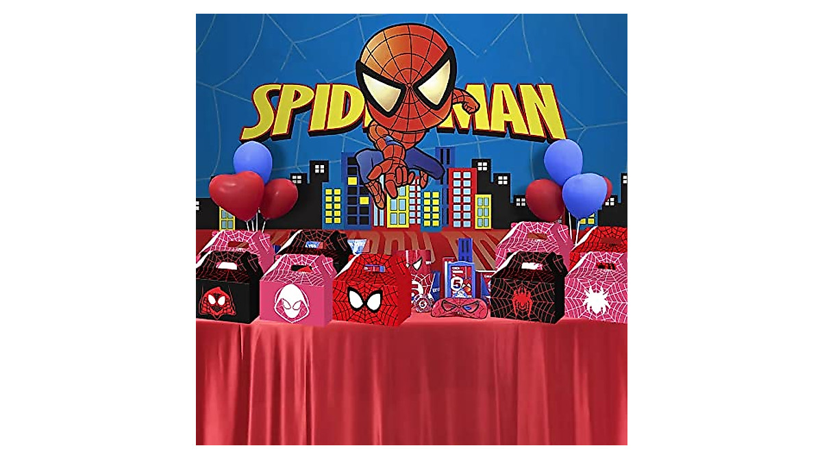 Spider Birthday Favor Boxes | 18 Durable Spider Hero Party Boxes