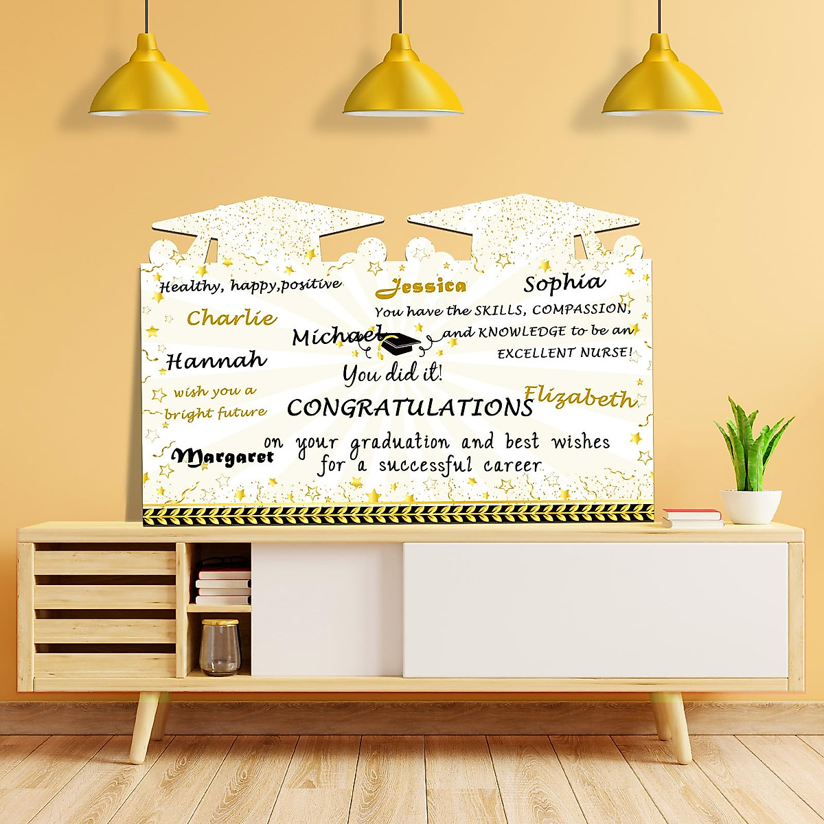 Jumbo Graduation Greeting Card 25 x 16 inch Giant Class of 2024 Graduation Guest Book Black Gold Congrats Graduate Gift The Tassel Was Worth The Hassle Signature Card for Graduation Party Decorations
