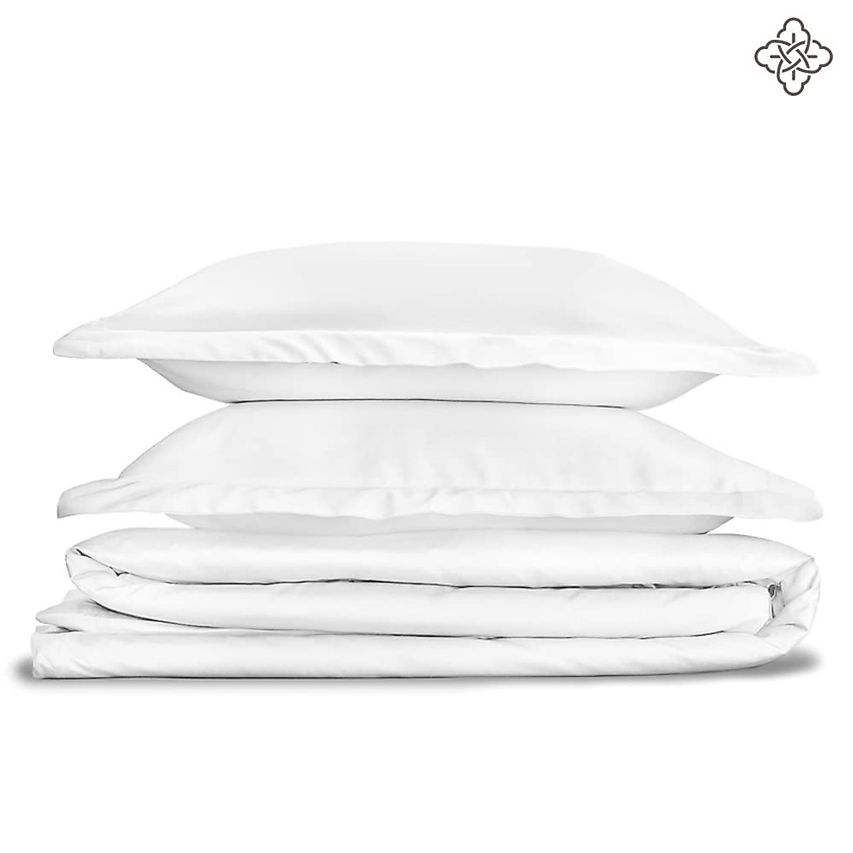 BIOWEAVES 100% Organic Cotton Full/Queen Duvet Cover Set, 3-Piece, 300 Thread Count Sateen Weave GOTS Certified Comforter Cover with Buttoned Closure and 2 Pillow Shams – White, 90x90 inches