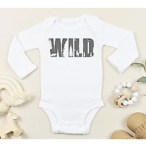 Wild Baby Bodysuit, Adventure Baby Clothes, Wild Baby Shirt, Nature Lover Hiking Baby Shower Gift, Mountain Shirt (12M Long Sleeve Bodysuit) (0-3M Short Sleeve Bodysuit)