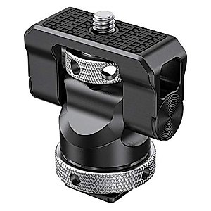 SMALLRIG Field Monitor Mount Holder with Cold Shoe and 1/4" Inch Screw for 5 Inch and 7 Inch Monitor, with 360 Degree Swivel and 140 Degree Tilt, Rubber Cushion, Aluminum Alloy Build - BSE2346