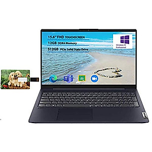 Lenovo 2021 IdeaPad 5 15.6" FHD Touchscreen Laptop Intel Quard-Core i7 1065G7 3.9GHz 12GB DDR4 RAM 512GB PCIe SSD for Business and Education Online Class Webcam Windows 10 Pro | 32GB Tela USB Card