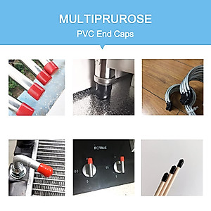 Aopin Bolt Caps Screw Thread Protectors Rubber Round End Cap Cover 0.79 Inch (20mm) PVC Flexible Tubing Pipe Protective Bolt Safety Cover | for Pipe Post Tubing Rod Cover 10 Pcs (Black)