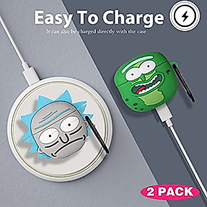 2 Pack Gkv for Airpods 3 Case for Airpod 3 (2021) Cover Unique Funny Fun Kawaii Cute 3D Cartoon Design Air Pods 3rd Generation Silicone Cases for Girls Teen Boys Kids Cucumber+Gray Rk