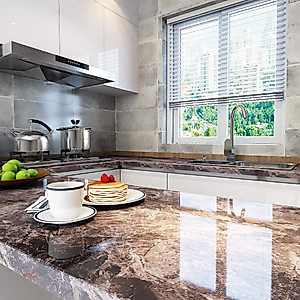 LACHEERY Black Sandstone Marble Contact Paper for Countertops Waterproof Countertop Contact Paper Peel and Stick Marble Wallpaper Removable Wall Paper Roll for Kitchen Cabinets Counter Top 15.8"x80"