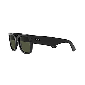 Ray-Ban RB0840S Mega Wayfarer Square Sunglasses, Black/Green, 51 mm