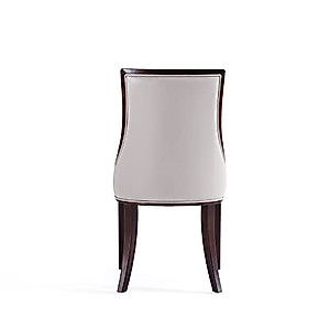 Manhattan Comfort Grand Faux Leather Dining Chairs, Set of 2, Light Grey