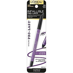 L’Oréal Paris Makeup Infallible Pro-Last Pencil Eyeliner, Waterproof and Smudge-Resistant, Glides on Easily to Create any Look, Purple, 0.042 oz.