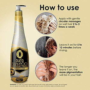 OURO Purple Shampoo for Blonde & Platinum Hair - Neutralizes Yellow & Orange Tones, Revitalizes Color, Nourishes Without Damage, Ashy Silver Effect, Enhances Gray Hair. (33.81oz)