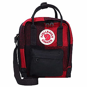 Fjallraven Women's Kanken Plaid Re-Wool Sling Bag, Red/Black, One Size