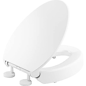 KOHLER Hyten Elevated Quiet-Close Elongated toilet seat, White