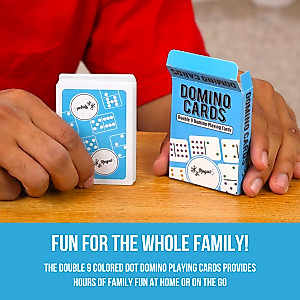 Regal Games - Double 9 Domino Playing Cards - Colored Dots Deck - Family-Friendly Domino Card Game - 2-8 Players - Ages 8+ - 55 Card Deck - 3.5” x 2.5”
