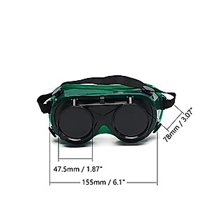 Othmro Flip Up Front Welding Goggles Safety Glasses Eye Protection Welder Goggles with Welders Glass Protective Glasses for Welding Soldering Torching Brazing Metal Cutting