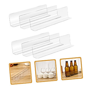 HOOTNEE 30 Pcs Supermarket Sorting Baffle Commodity Divider Clear Dividers for Shelves Clear Shelf Dividers for Closets Tall Shelf Dividers for Wire Shelves Clear Toy Blocker Plastic