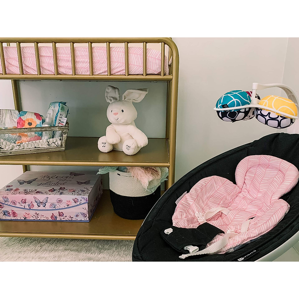 Infant Insert Compatible with 4Moms Mamaroo & Rockaroo – Car Seat Insert 2 Pack – Reversible Infant Car Seat Insert – Soft Plush Minky Car Seat Head Support Insert