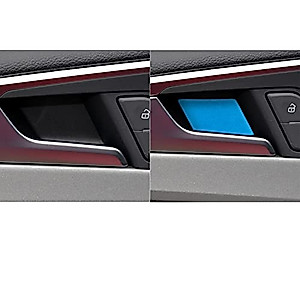 Toworldit 4pcs/Set Alcantara + ABS Material Inner Door Handle Bowl Trim Cover Sticker Compatible with Audi A4L 2017-2021 (Blue)