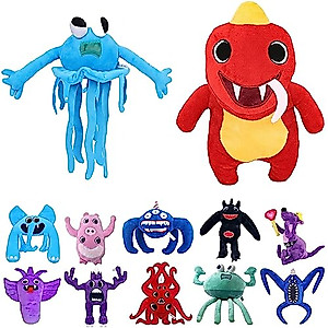 whitewhale 2PCS Banban's Garten 2 Plush, Banban's Jumbo Josh Plush Fan Toy, Soft Monster Horror Filled Animal Plush Doll, Children's Friend boy Girl Gift, Blue red
