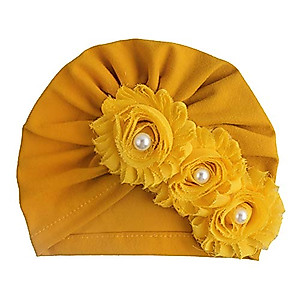 Baby Turban Bow Hats for Girls Infant Head Wrap Soft Knotting Cap for Toddler Kids (Color 2)