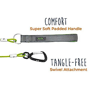 Mighty Paw Chew Proof Dog Leash - Six Foot Metal Cable Lead, Non Chewable Braided Cord with Padded Handle. Chew Resistant, Great for Large Dogs and Teething Puppies (Green)