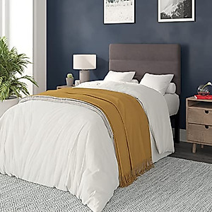 Flash Furniture Paxton Upholstered Headboard - Channel Stitched Gray Fabric Upholstery - Twin - Adjustable Height from 44.5" to 57.25" From Floor