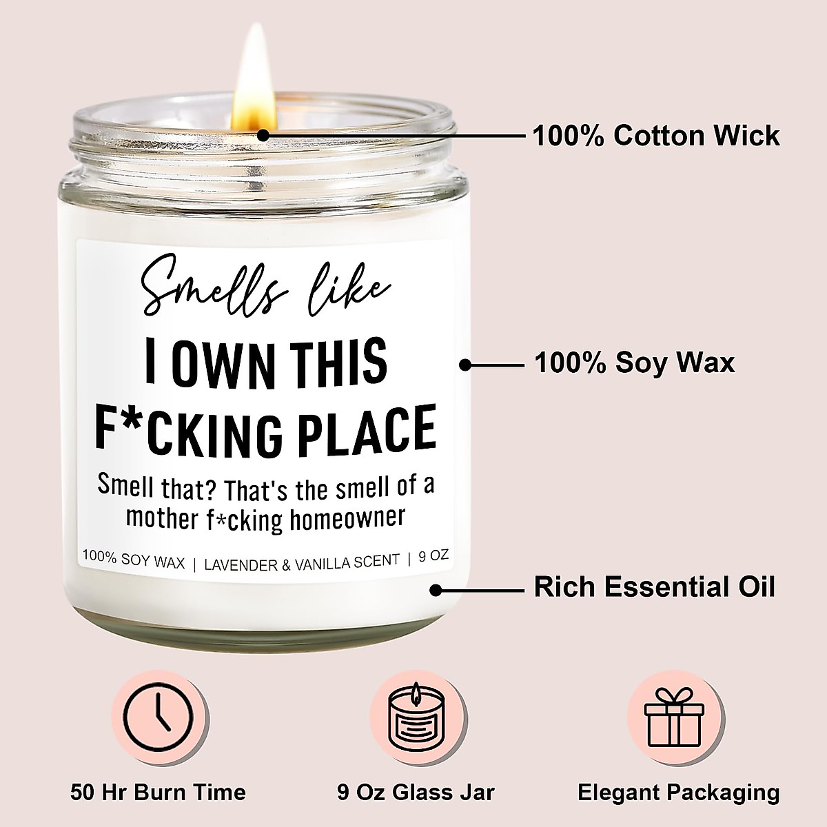 Younift Funny Housewarming Candle, House Warming Gifts New Home Gifts Ideas, Housewarming Gifts for Women, Men, Couple, New Homeowner Gifts, New Apartment Gifts, Closing Gifts for Home Buyers