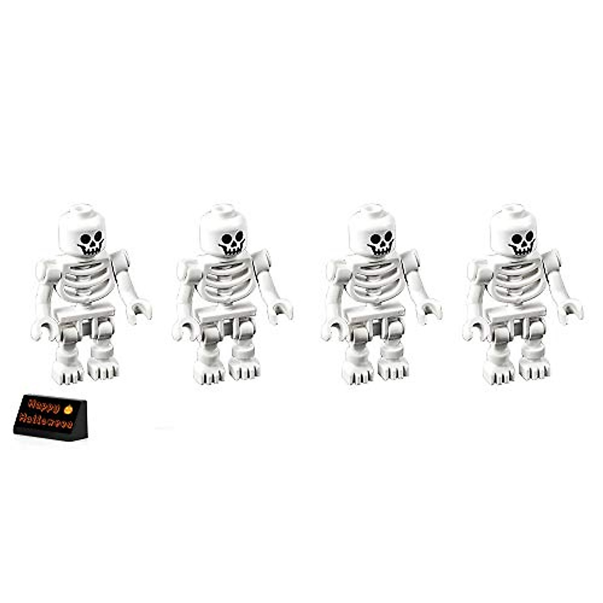 LEGO Pirates of The Caribbean Minifigure - Skeletons (4 Pack) with Halloween Stand