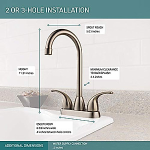 Peerless Tunbridge 2-Handle Bar-Prep Kitchen Sink Faucet, Stainless P288LF-SS