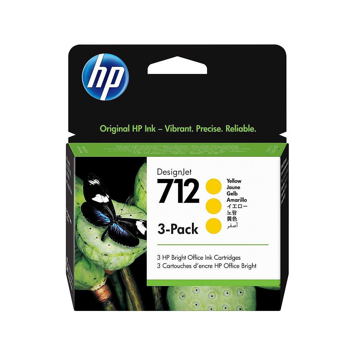 HP 712 Yellow 29-ml 3-Pack Genuine Ink Cartridges (3ED79A) for DesignJet T650, T630, T230, T210 & Studio Plotter Printers