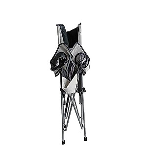 Tension 2 in 1 Mesh Rocking Camp Chair, Gray and Black, Detachable Rockers, Adult