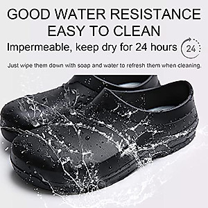 LIPROFE Chef Shoes for Men - Slip Resistant Clogs, Slip On Work Shoes for Food Service, Black Comfort Casual Shoes Black 9