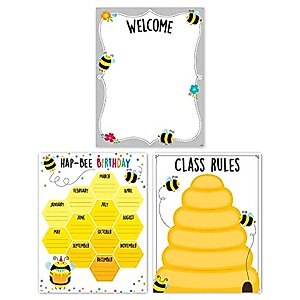 CTP Busy Bees Classroom Essentials 3-Chart Pack for Classroom (Creative Teaching Press 10824)