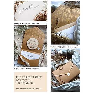 Jolicoon Will you be my bridesmaid wooden card with flip envelope and seal sticker - Bridesmaid proposal card