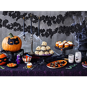 RECUTMS Fall Maple Leaf Garland Hanging Black Fall Leaves Vine Artificial Autumn Garland Halloween Thanksgiving Decor for Home (Black)