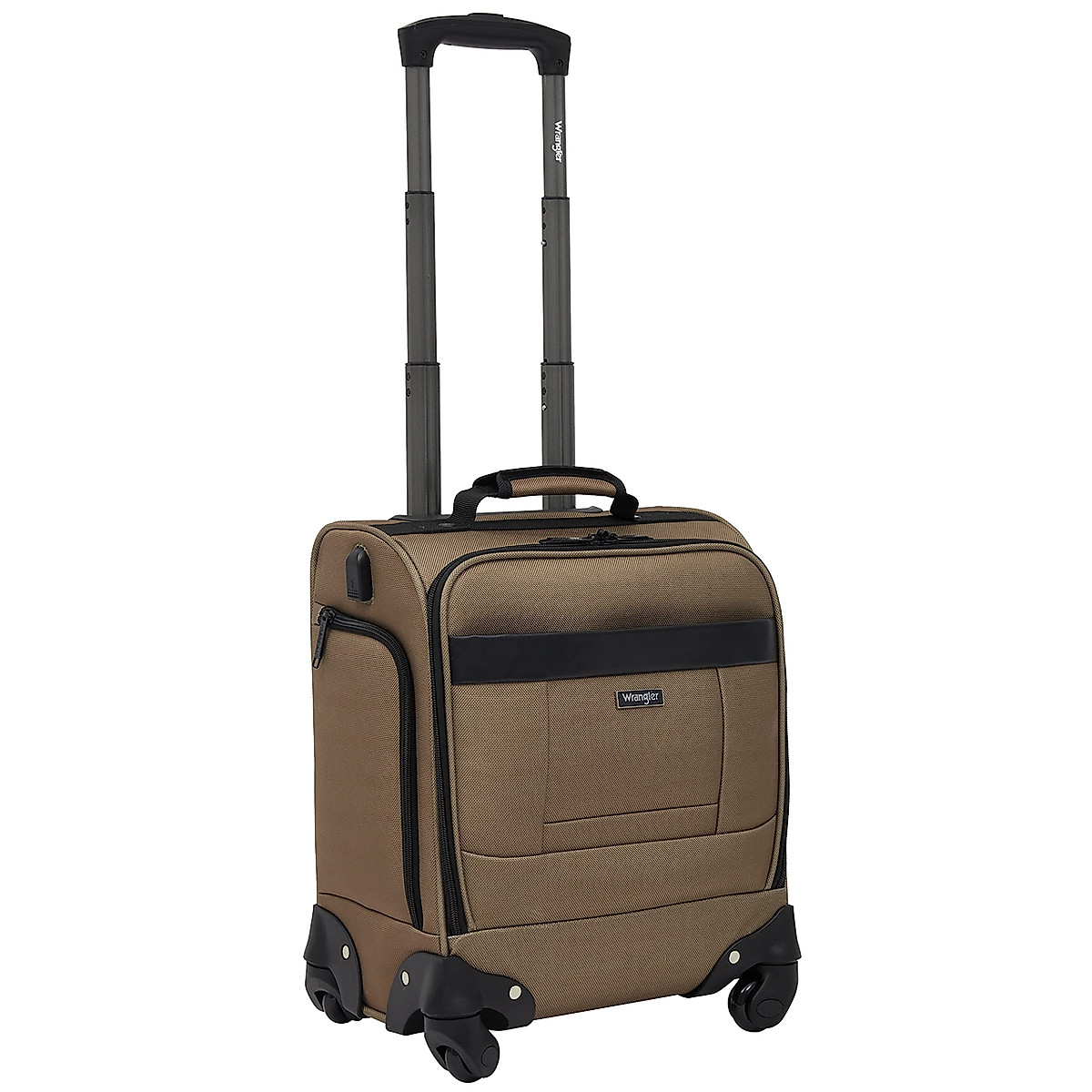 Wrangler 15" Underseat Spinner Carry-On Luggage, Mocha