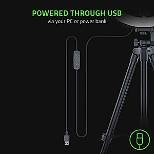 Razer Ring Light 12" Streaming and Selfie Light: Customizable Light Spectrum - Adjustable Brightness - Includes Tripod, Phone and Webcam Mount - Designed for Streaming and Twitch - Compatible w/ Kiyo