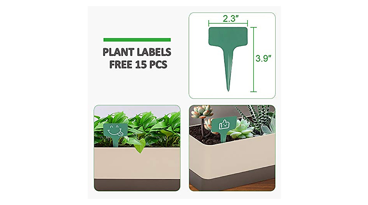 GROWNEER 3 Packs 12 Inches Window Boxes Rectangle Planter with 15 Pcs ...