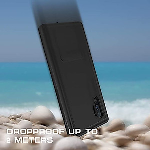 Waterproof Case for Samsung Galaxy Note 10 Plus, Military Grade Drop Tested,Snowproof Shockproof DirtProof Full Sealed Underwater Protective Cover Case with Kickstand (Black) (Black)