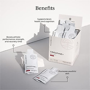 CYMBIOTIKA Creatine+, Creatine and Glutamine Supplement for Amino Energy, Recovery, Muscle Mass & Brain Support, Liposomal Delivery, Gluten Free & Vegan, Raspberry Flavor - 30ml Pouches (Pack of 20)