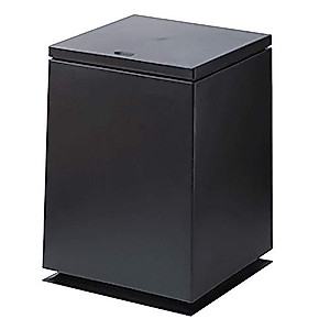 Modern Waste Basket - 1.85 Gal/7L Square Shape Trash Bin - Pop Open Trash Can with Lid - Black Bathroom Trash Can - Push Top Kitchen Garbage Can - Home/Office Trash Can with Removable Liner Bucket