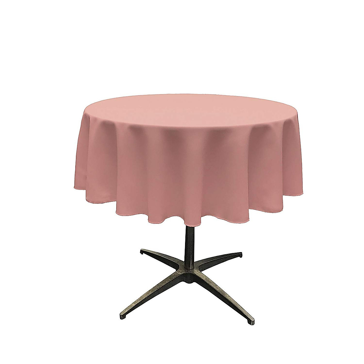 Backdrop King Inc, Round Polyester Poplin Seamless Tablecloth 51" / Overlay, Good for Small Coffee Table (Dusty Rose)