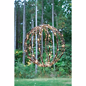 Elf Logic - 16" Outdoor LED Light Ball Hanging Tree Globe Light - Outdoor Holiday Light Ball Decor (16" Ball Plug in)