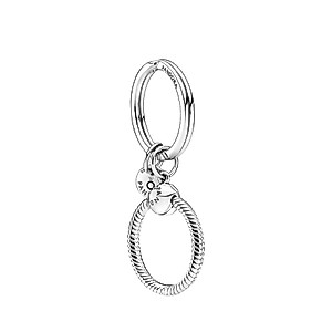 Pandora Moments Charm Key Ring - Great Gift for Women - Stunning Women's Jewelry -Key Chain with Charm Holder - Sterling Silver, With Gift Box